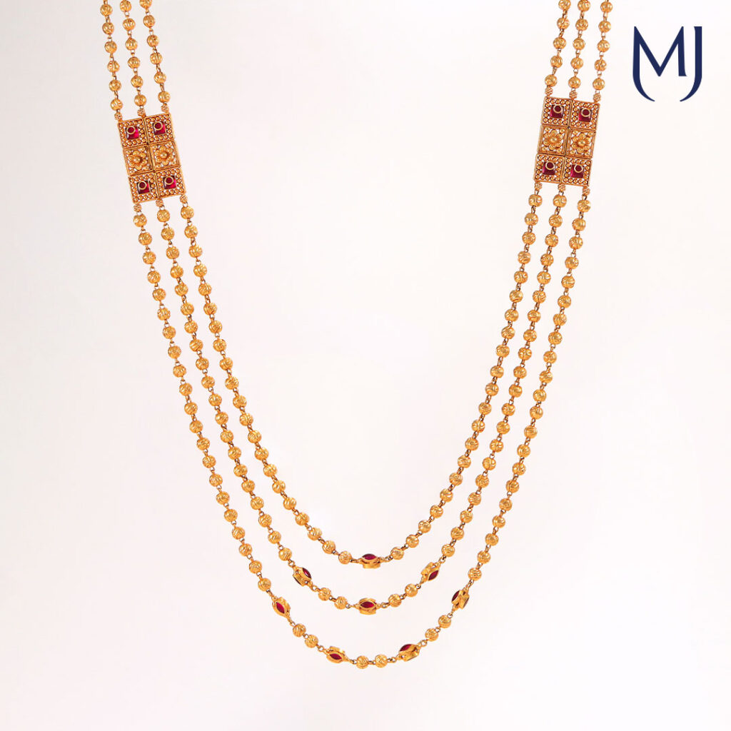 Gold Mohan Mala & Matar Mala Designs | 22K BIS Hallmarked | Manubhai ...