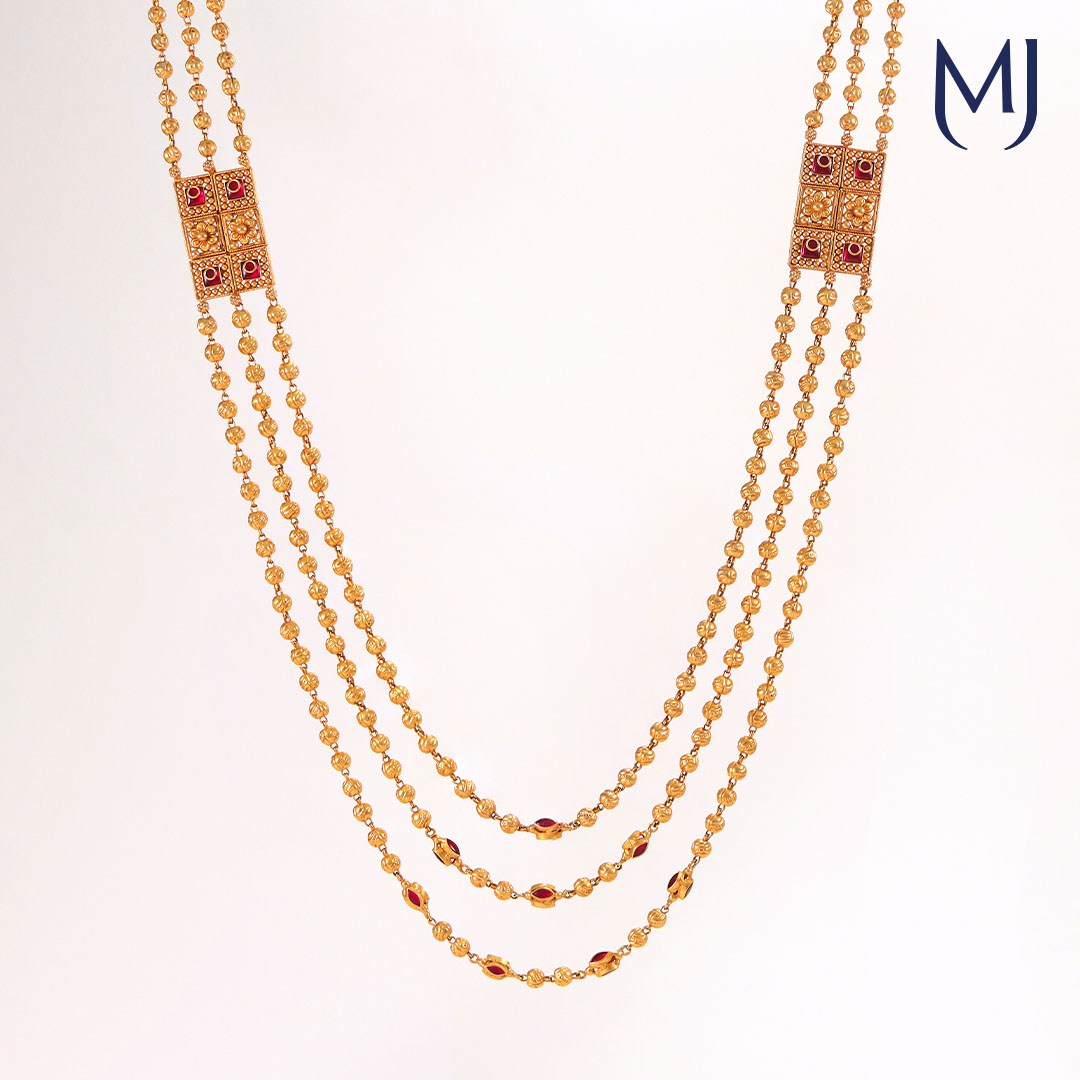 Gold Mohan Mala & Matar Mala Designs | 22K BIS Hallmarked | Manubhai ...